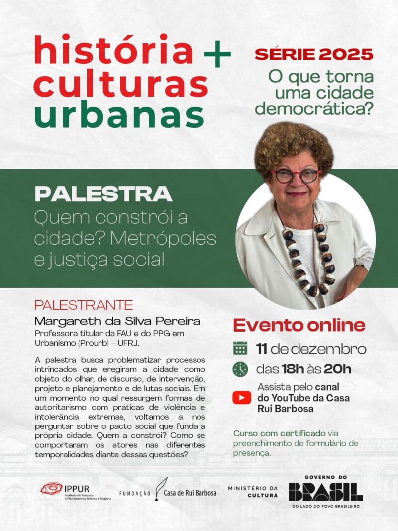 História e Culturas Urbanas – 11/12/2025 – 18h – IPPUR